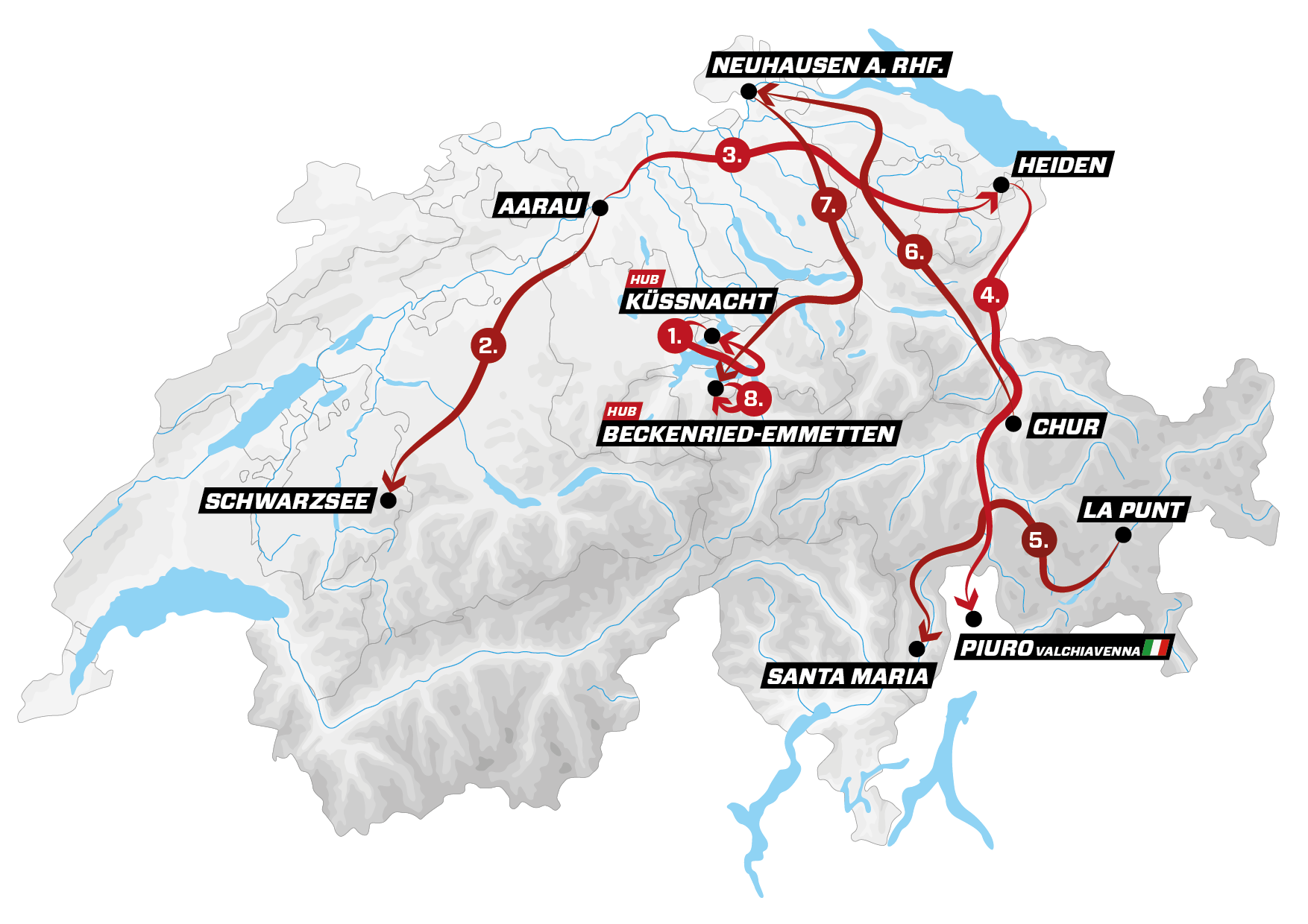 Route of the Tour de Suisse Men 2025 | Tour de Suisse